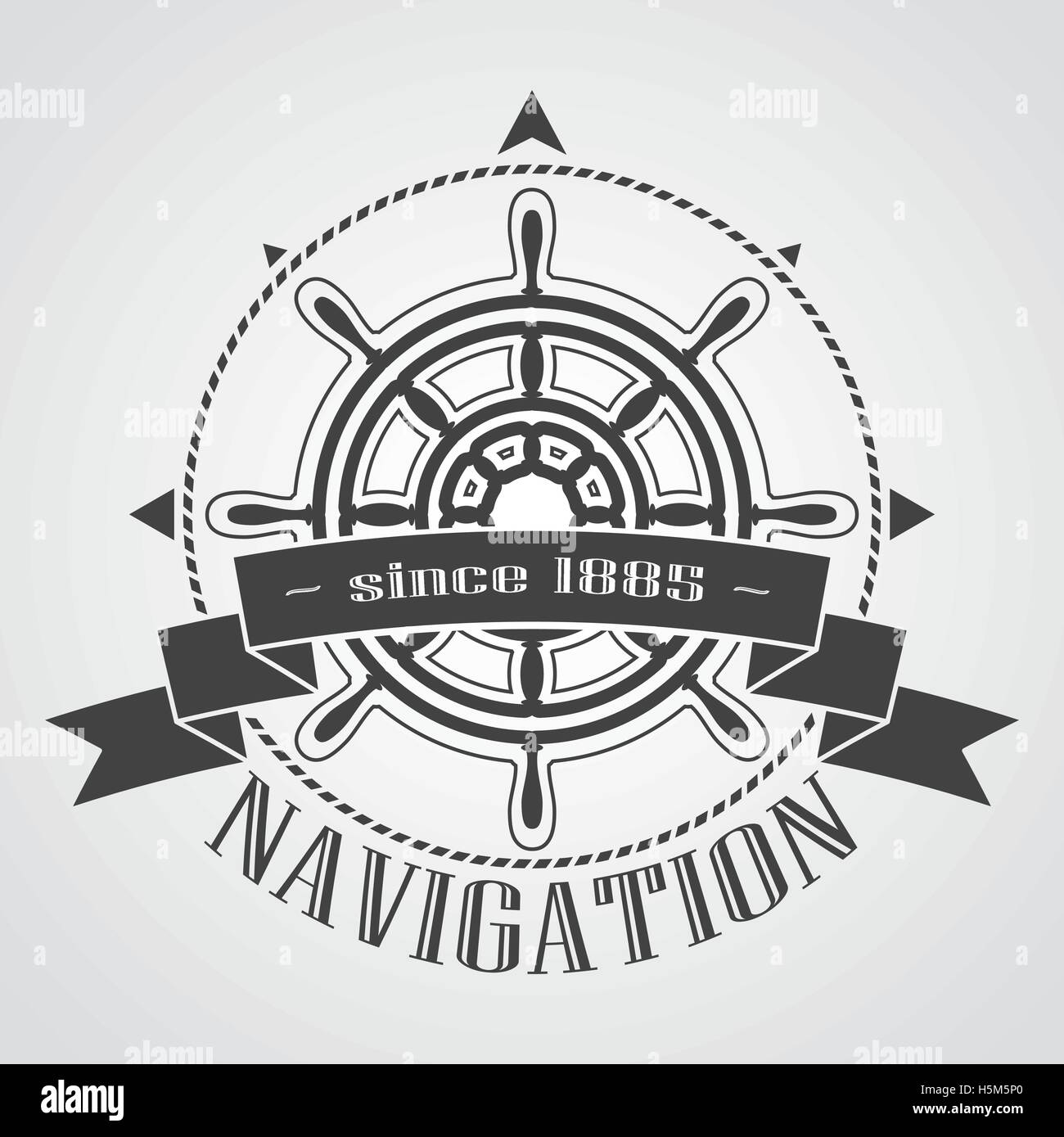 Sailboat steering wheel compass Stock Vector Images - Alamy