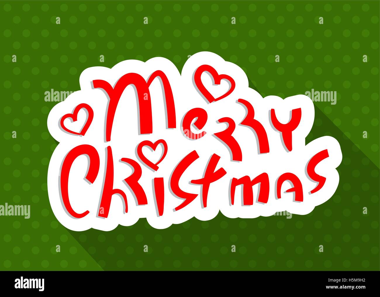 Merry Christmas hand lettering celebration festive background in red ...