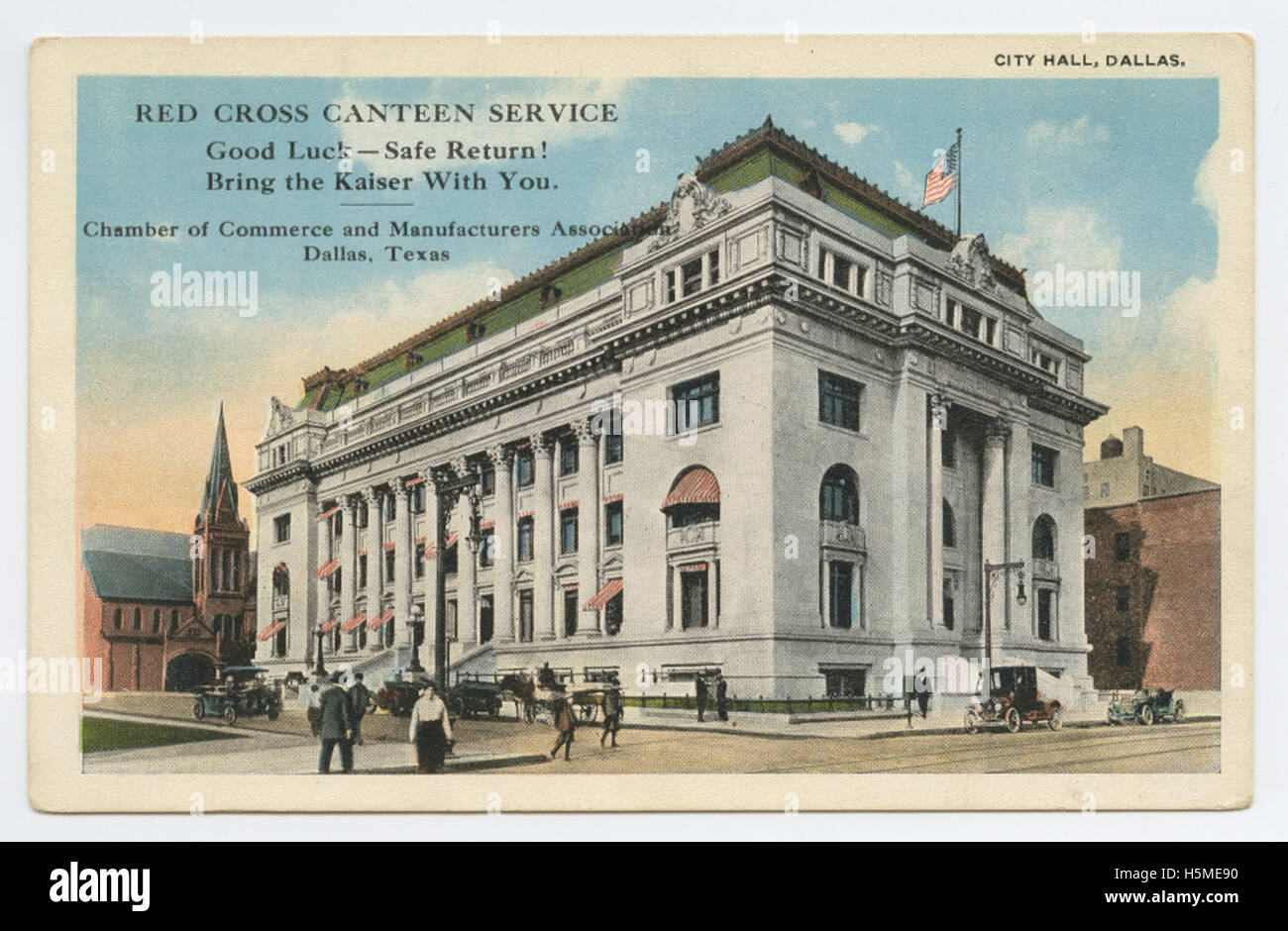 A historic postcard image of Dallas City Hall, located in downtown ...