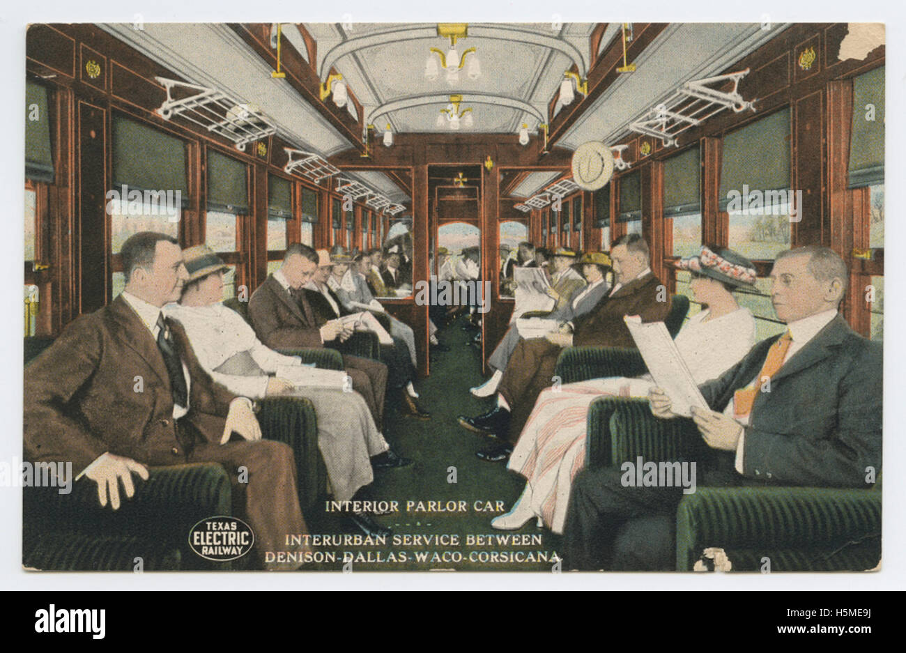 Interior Parlor Car, Interurban Service Between Denison-Dallas-Waco ...