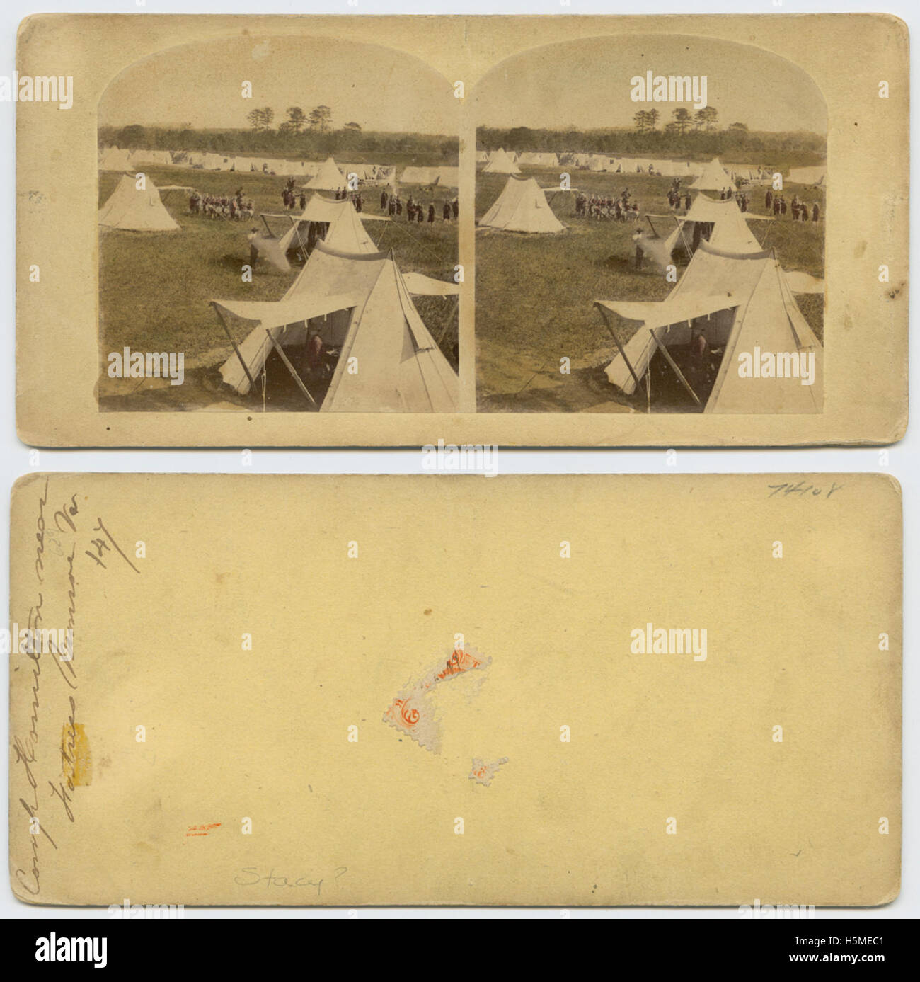 A photograph from the American Civil War showing Camp Hamilton, located ...