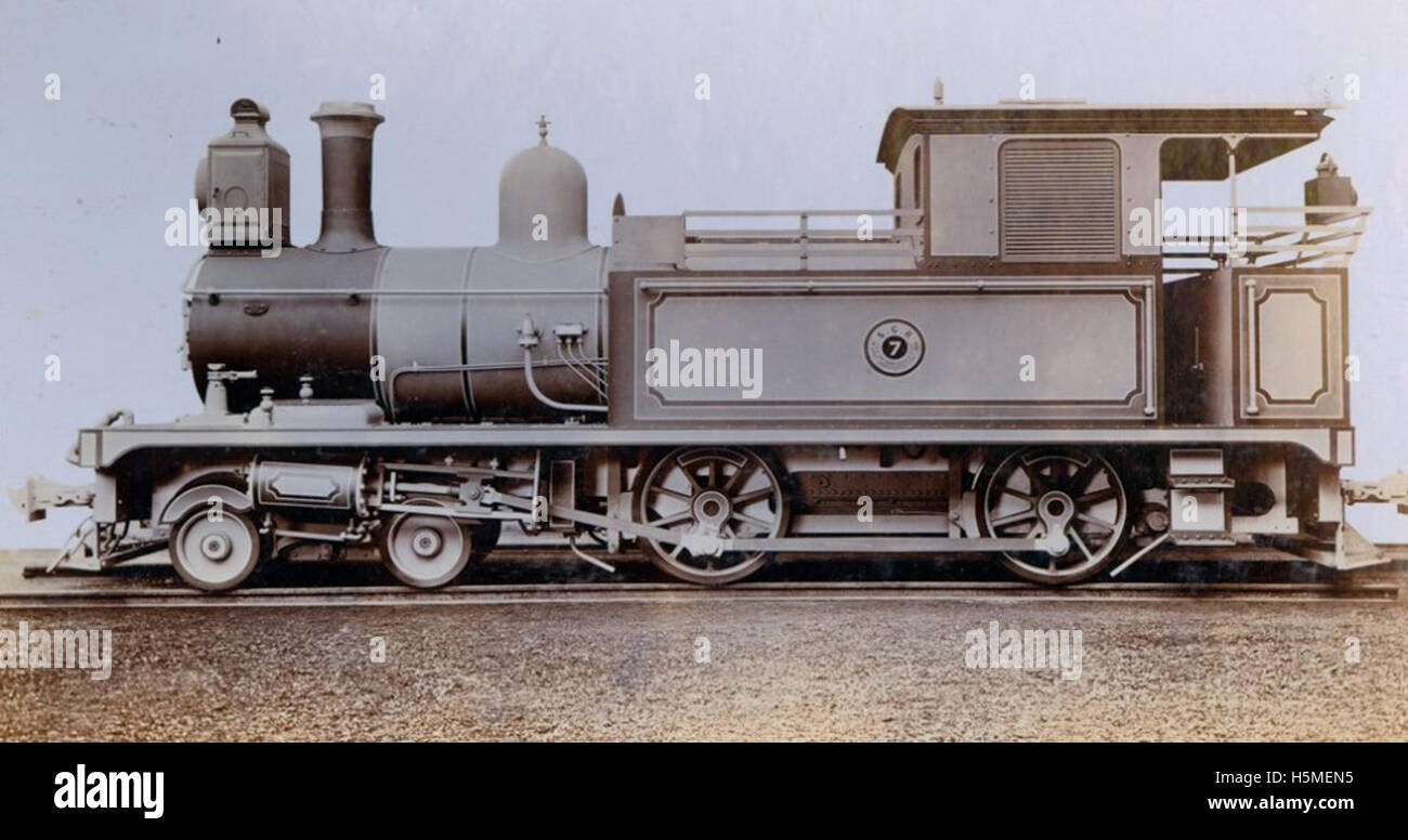 This image shows a locomotive used for the Singapore Railway ...
