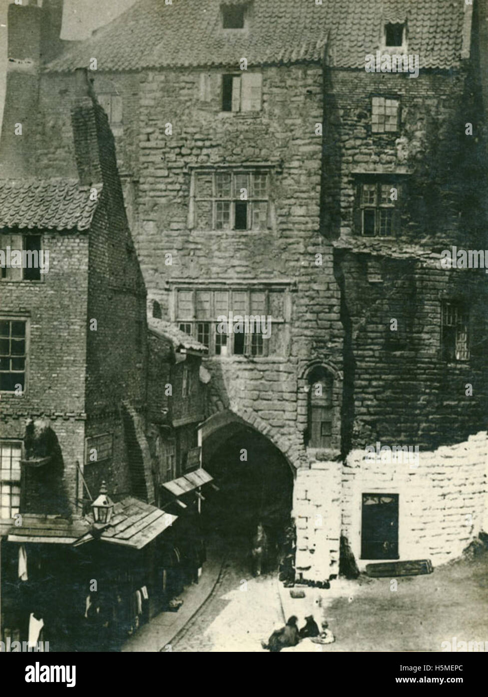 The Black Gate in Newcastle upon Tyne, photographed in 1858, is an ...