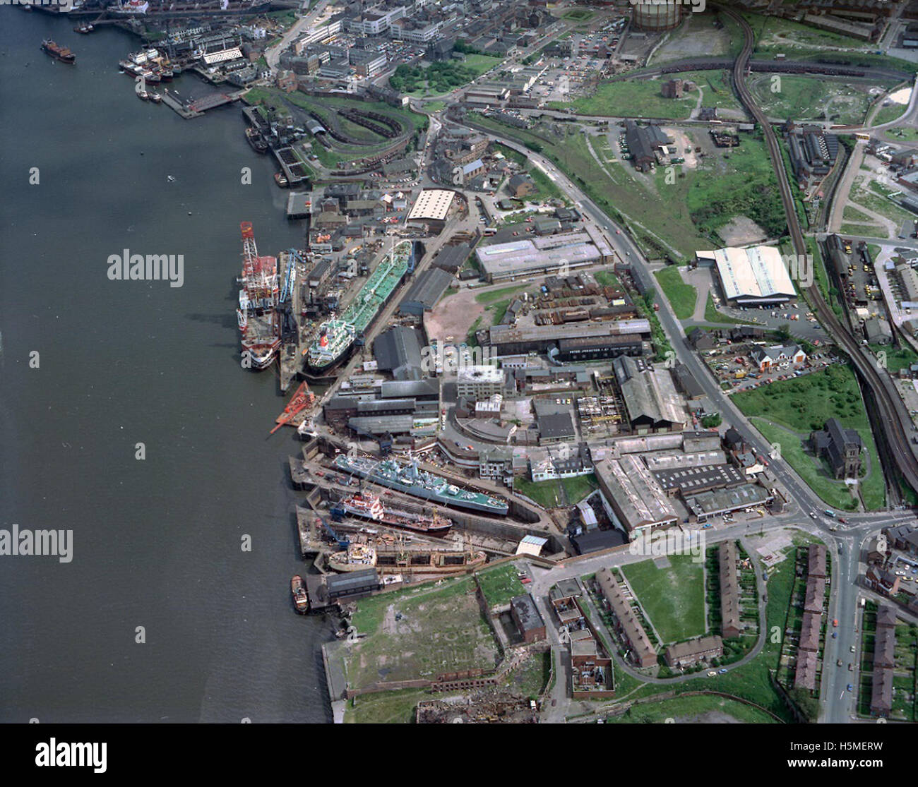 The Middle Docks and Engineering Company in South Shields, UK, captured ...