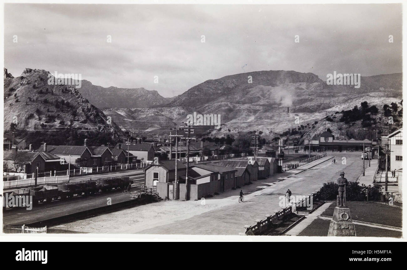 A street scene in Queenstown, showing key features like buildings, a ...