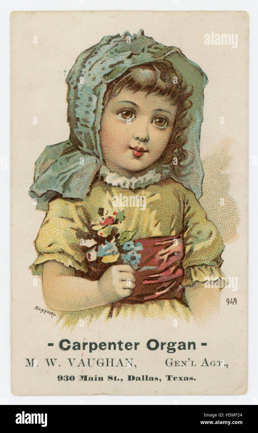 This collection shows trade cards featuring advertisements for organs ...