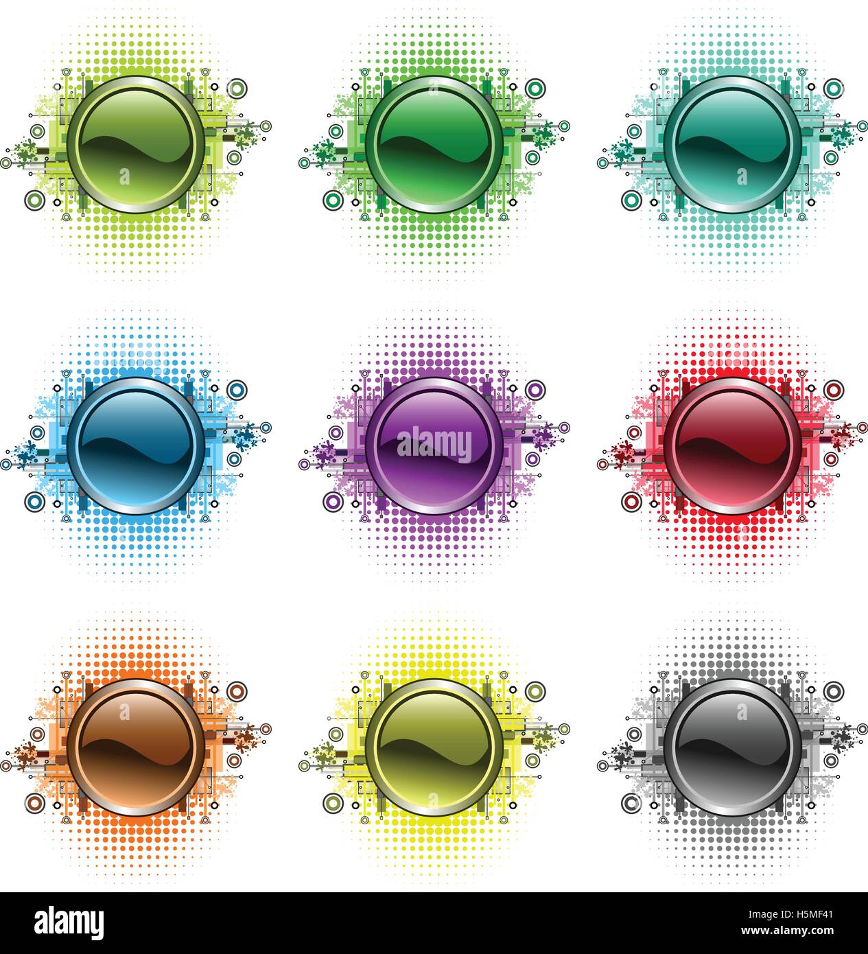 Hi-tech vector buttons. User interface design Stock Vector Image & Art ...