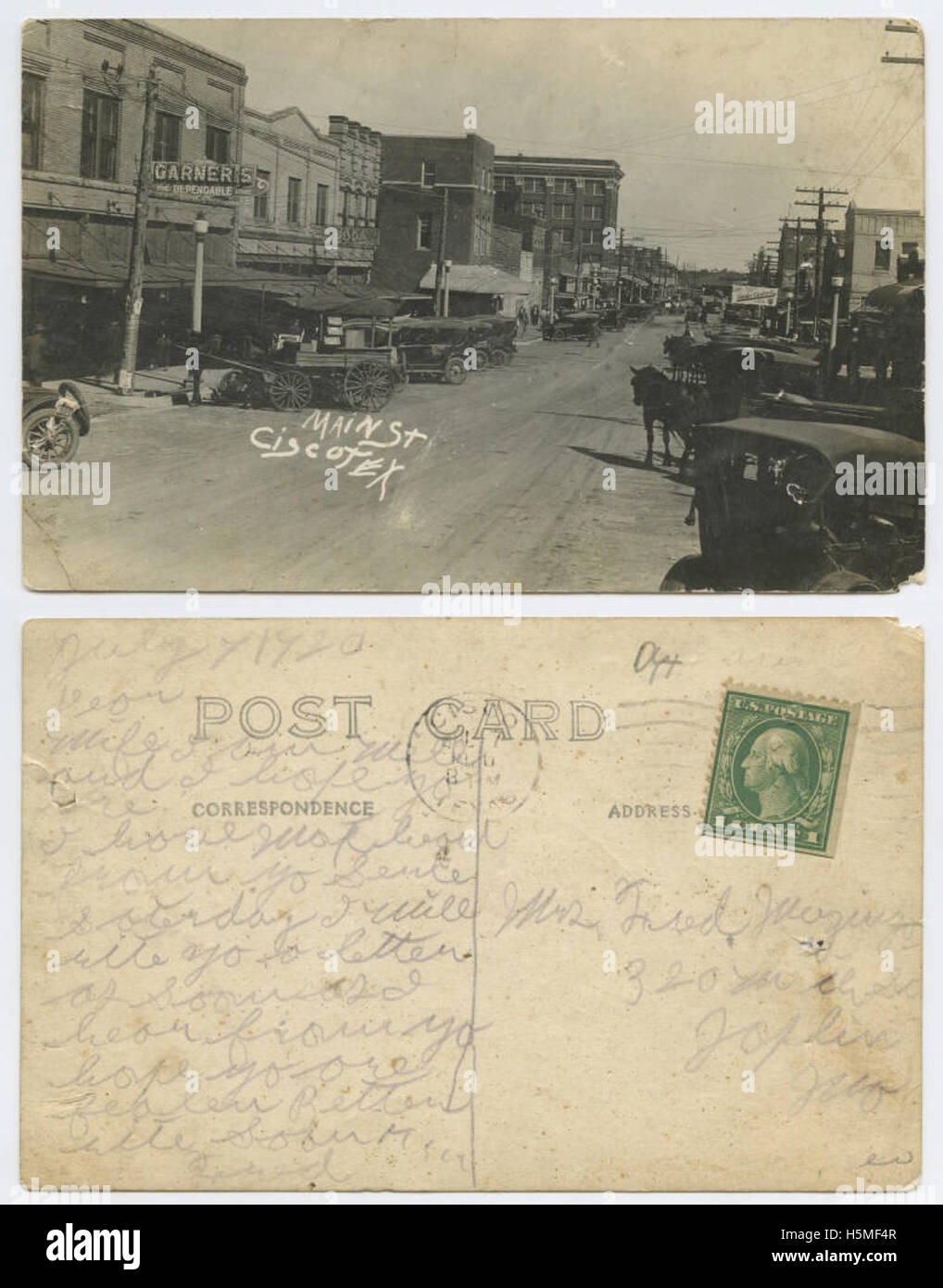 Main Street in Cisco, Texas, depicted in a historical photograph ...