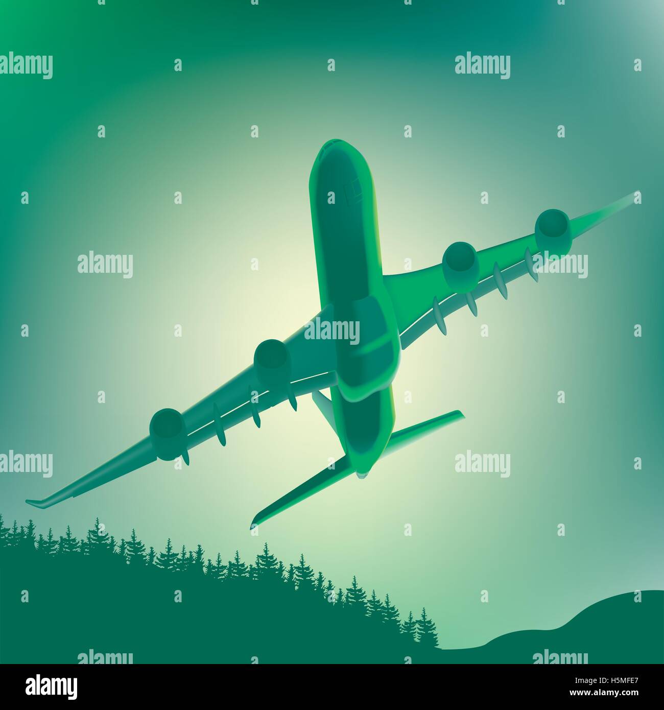 Airplane And Landscape Stock Vector Image & Art - Alamy