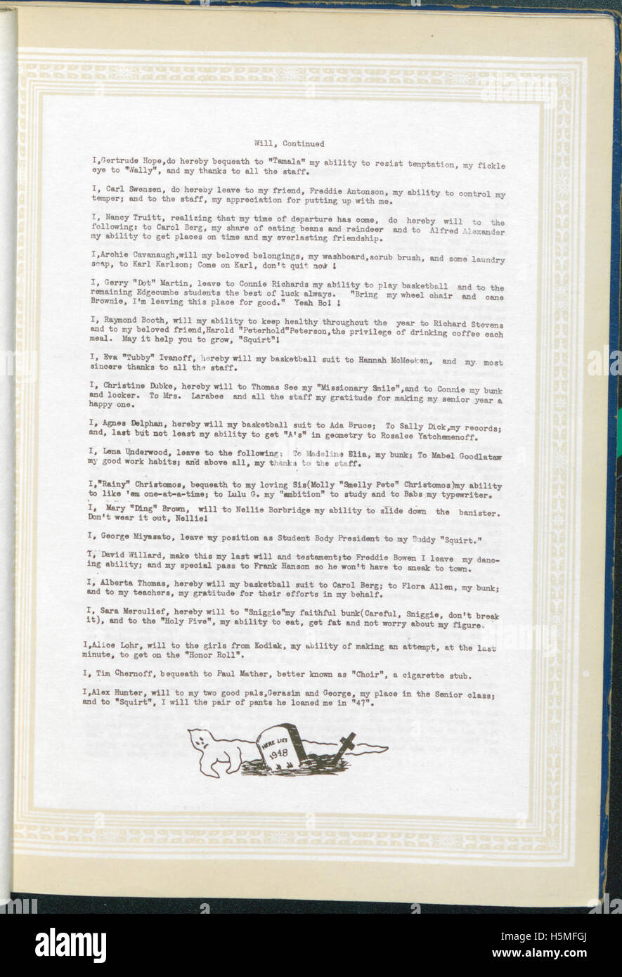 A page from the Taheta collection, dating from 1947-1948, part of the ...