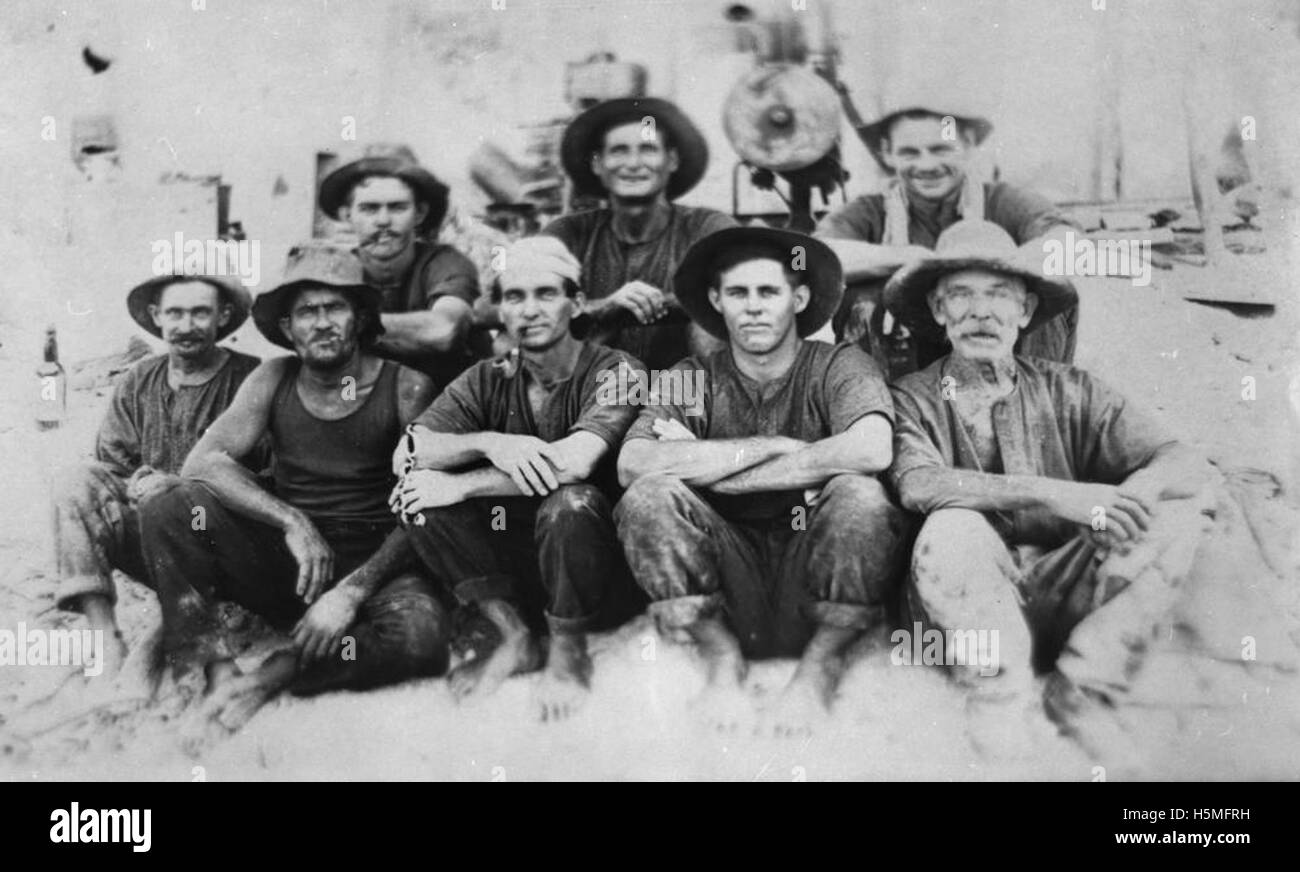 Miners from the Wenlock mines in Queensland, ca 1930 Stock Photo - Alamy