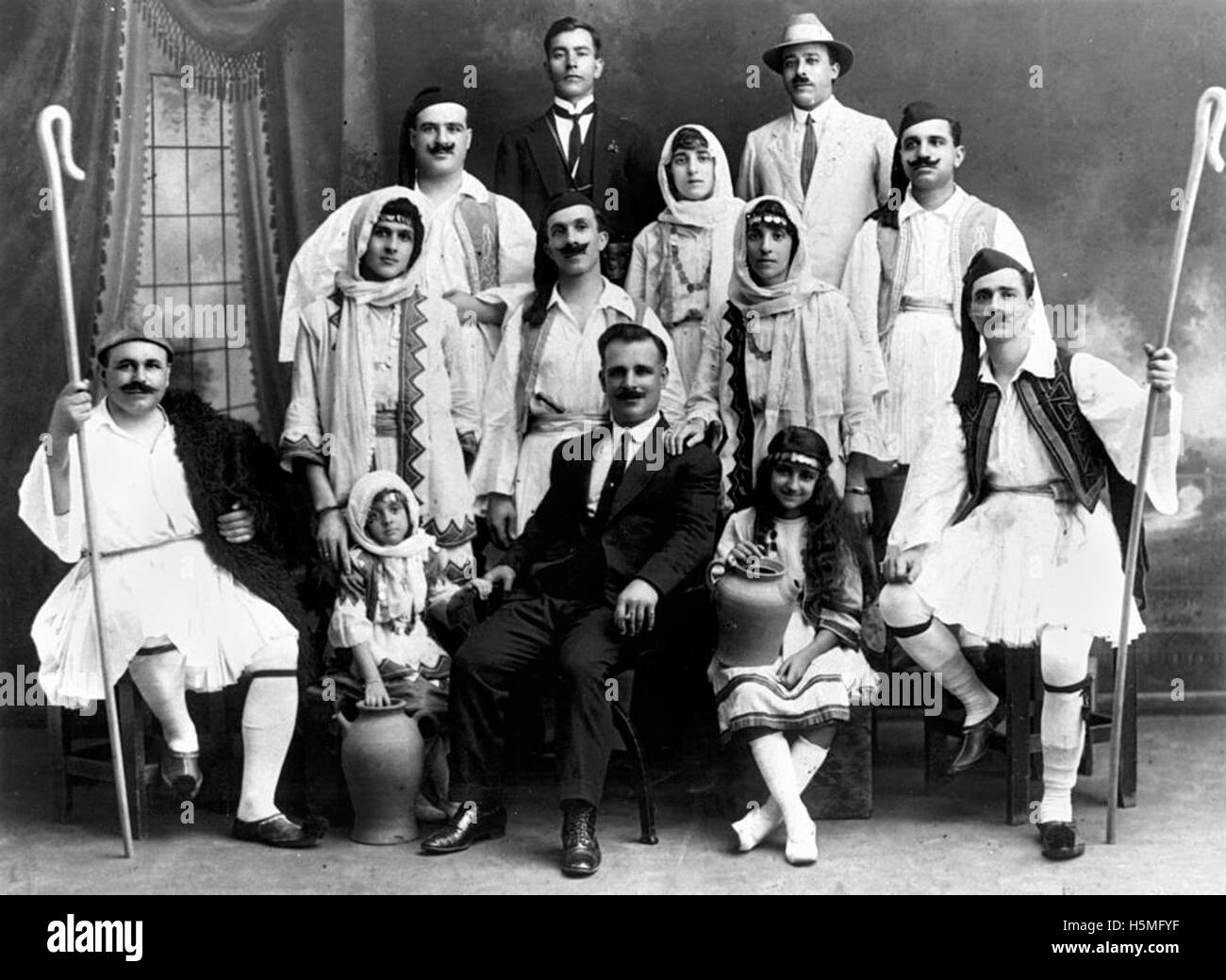 The cast of 'Golpho', a play produced by the Greek community ...