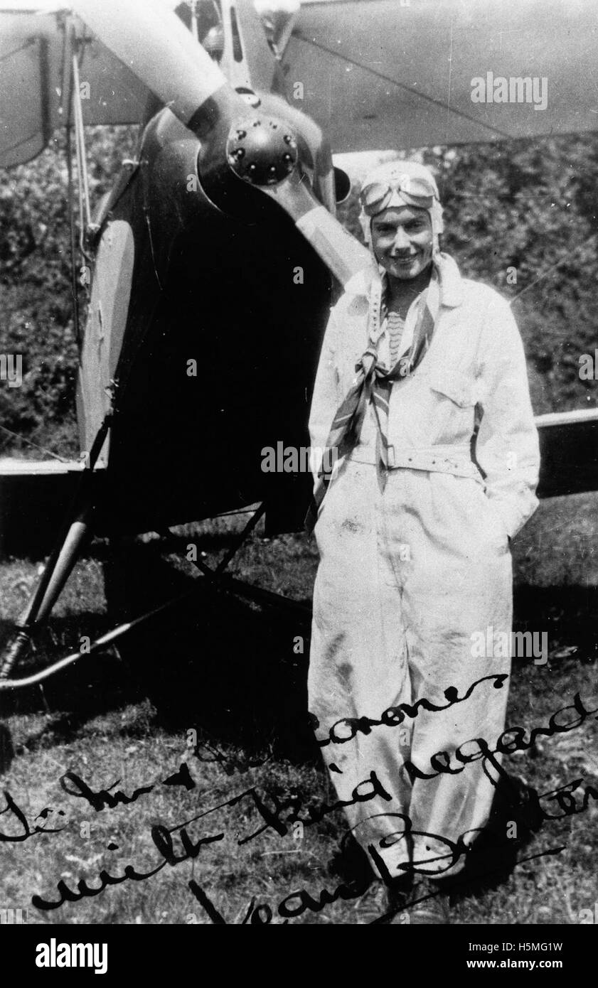 An autographed portrait of Jean Batten, a pioneering aviatrix from New ...