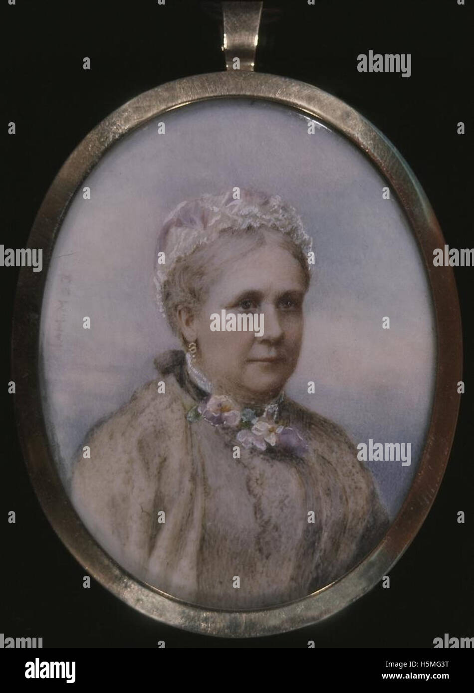 Miniature watercolous of Anne Whish, passenger on the RMS Quetta Stock ...