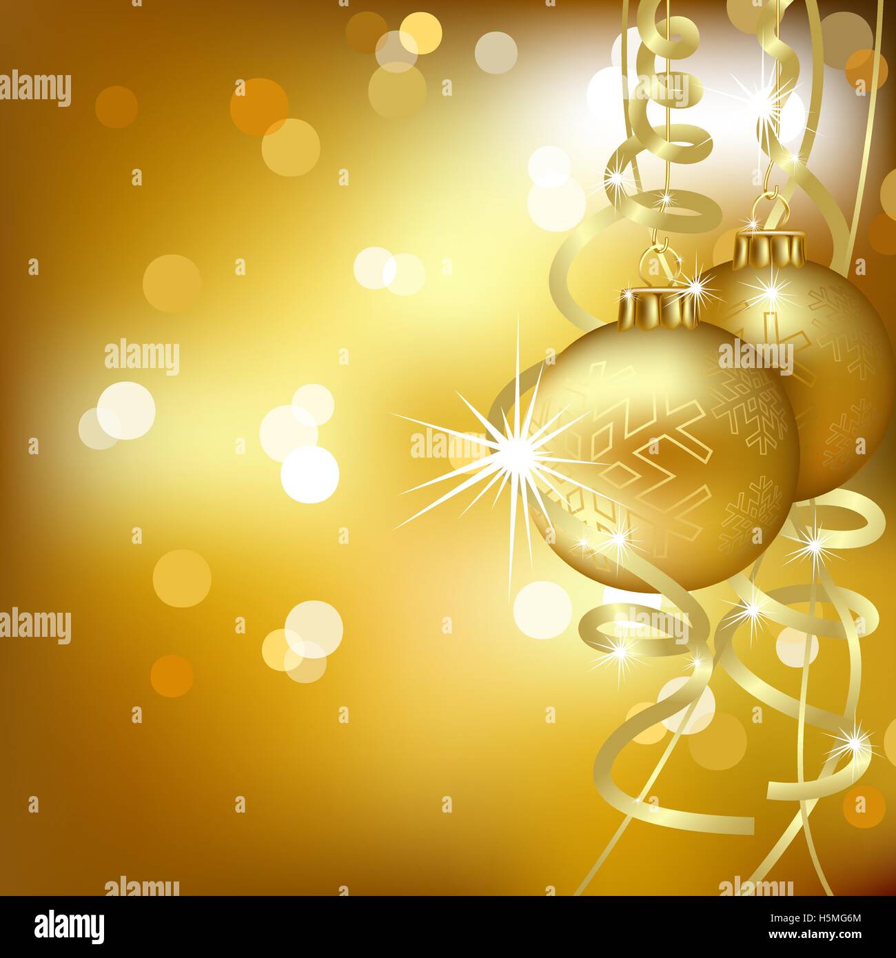 Golden xmas bauble hanging Stock Vector Images - Alamy