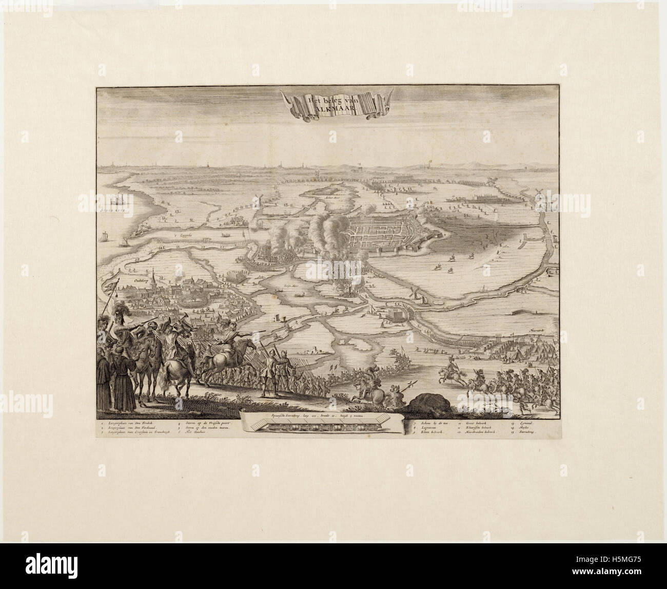 This image depicts the historical siege of Alkmaar in 1573, a key event ...