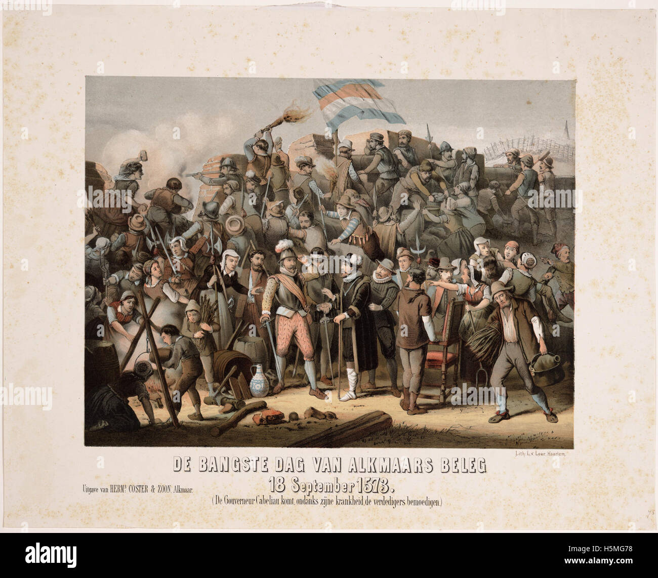 A historical scene depicting the siege of Alkmaar, one of the pivotal ...