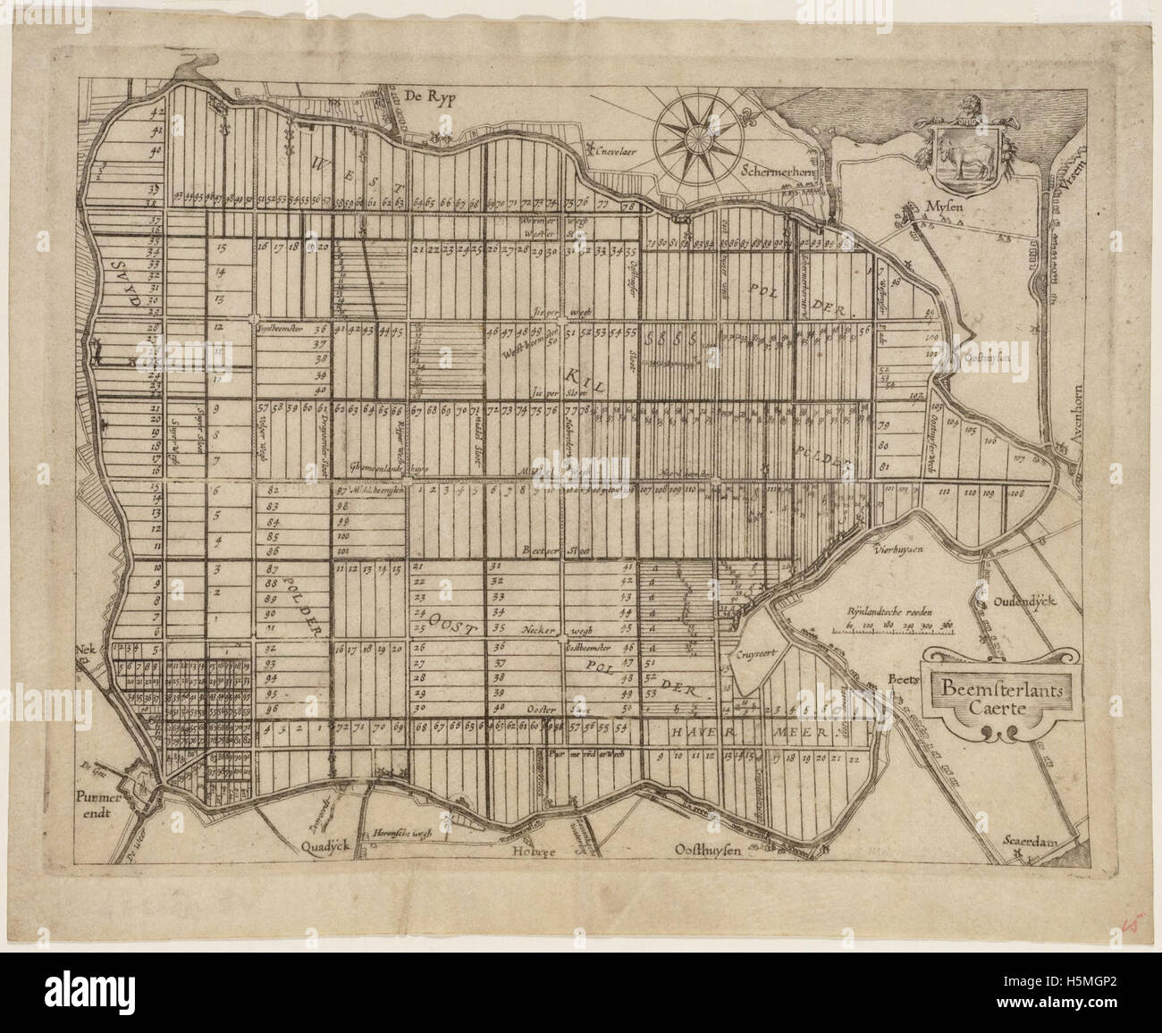 The Beemster Polder, established in 1650, is a reclaimed area in the ...