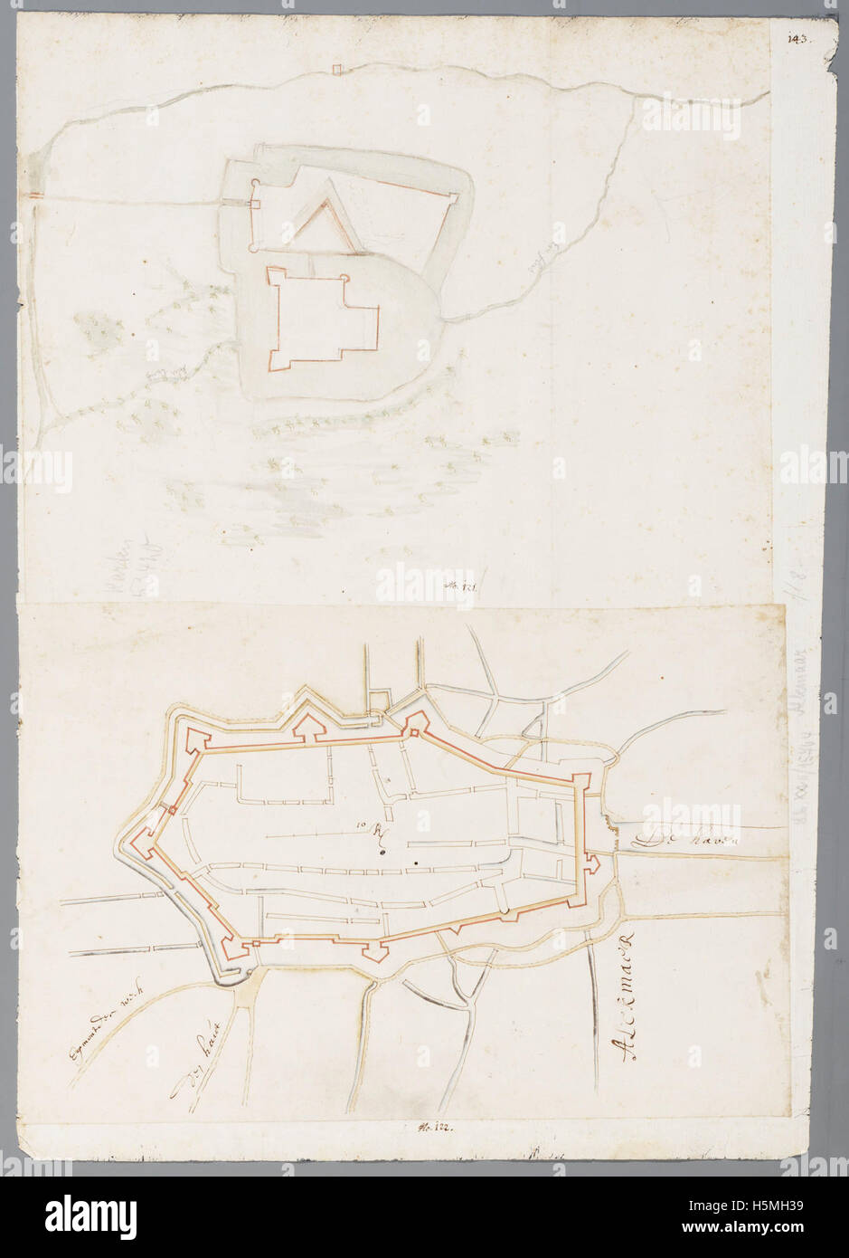 This image showcases Alkmaar in 1750, a historic Dutch city known for ...