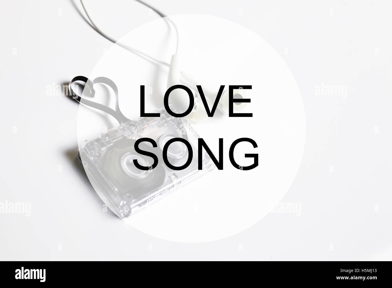 love song background om audio cassette tape shape heart Stock Photo - Alamy