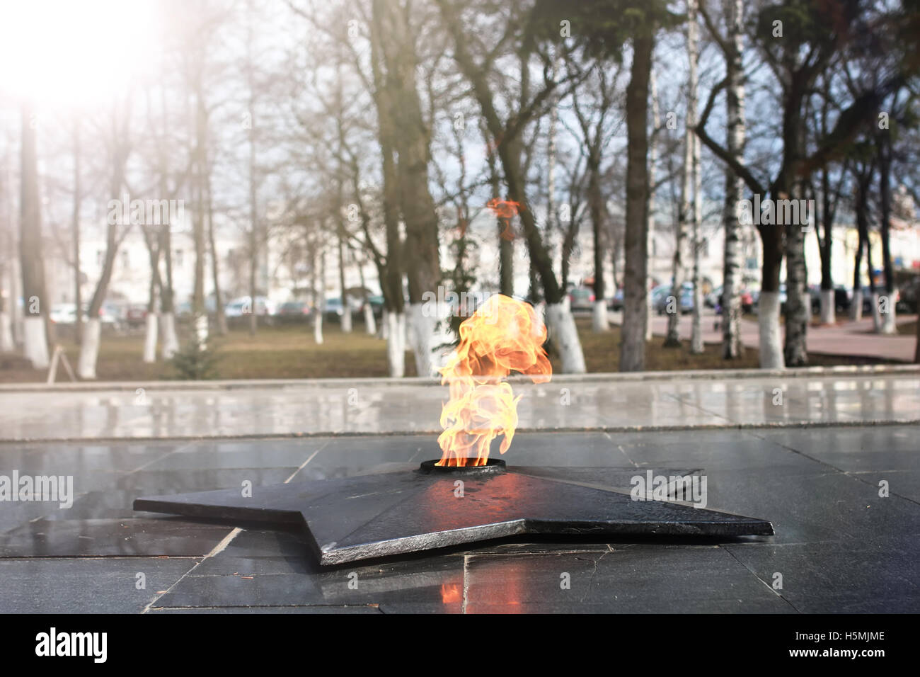 spring time eternal flame monument Stock Photo - Alamy