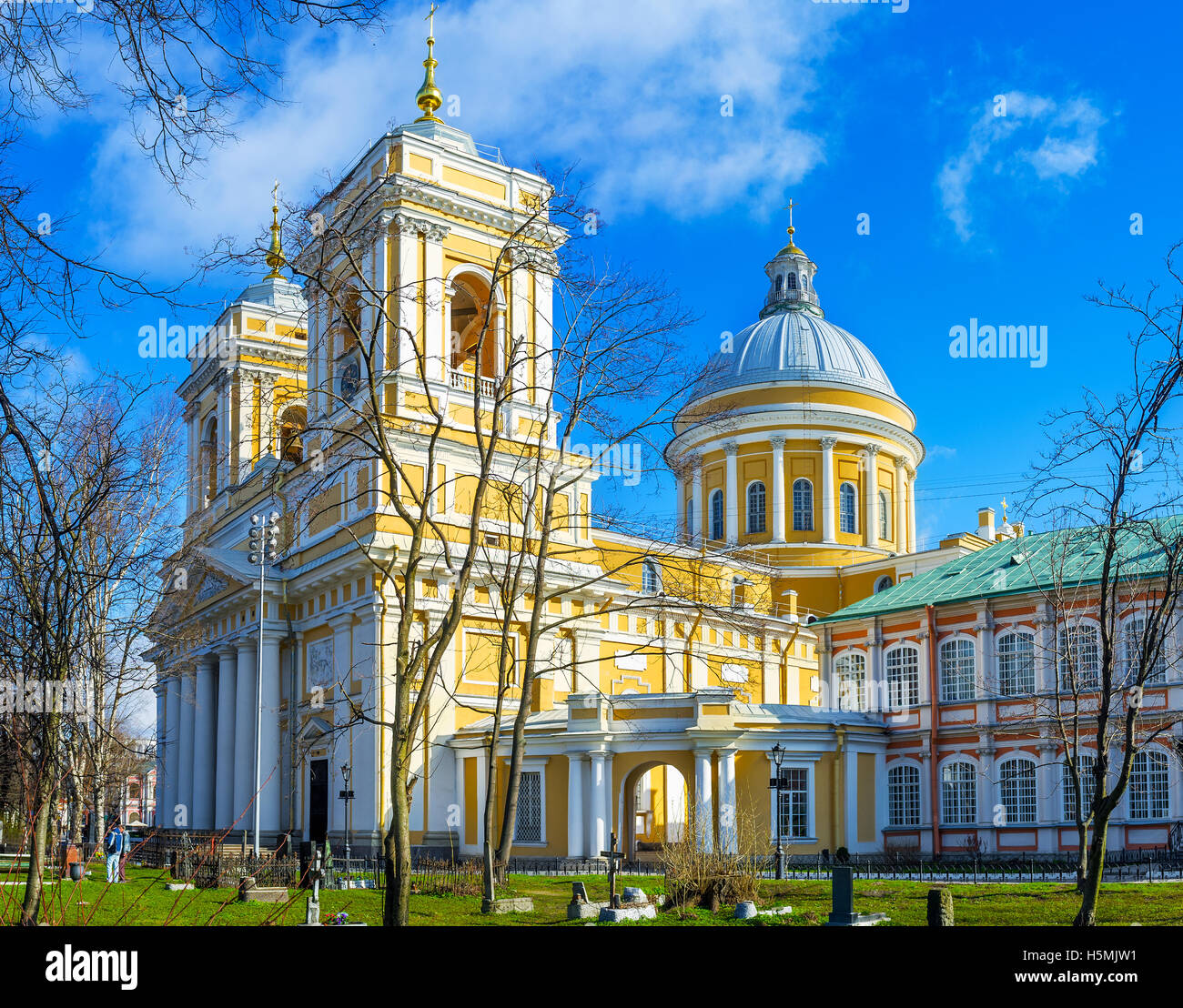 The building of Holy Trinity Cathedral decorated with the colonnade at ...