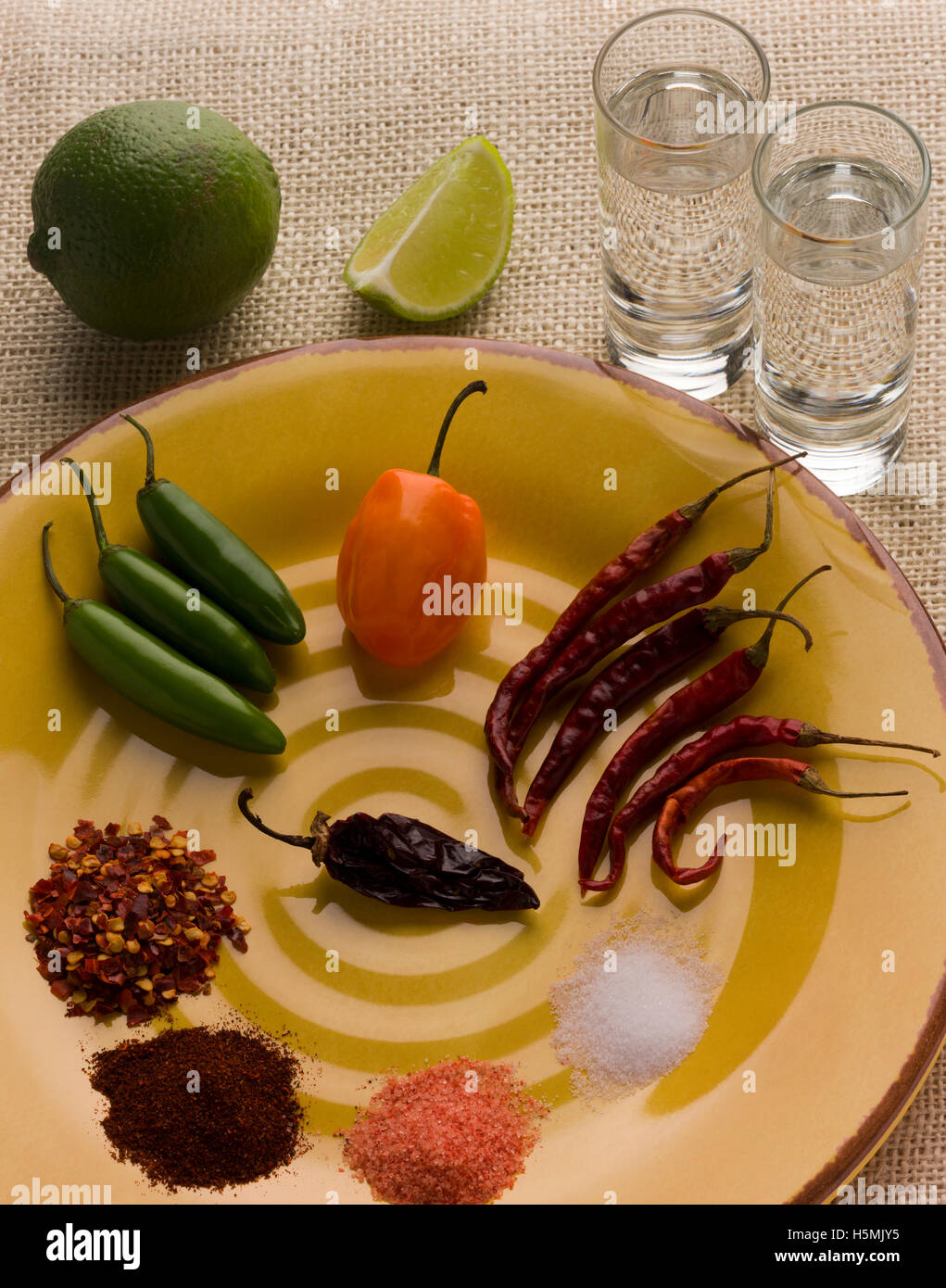Spices and mezcal still life Stock Photo - Alamy
