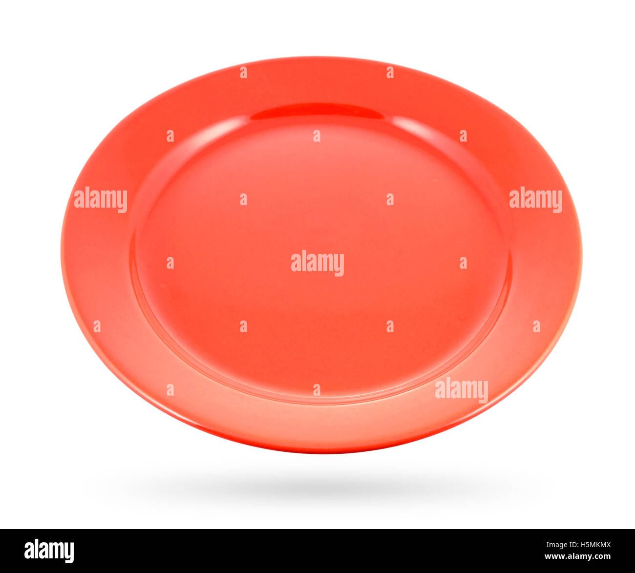 Red dish isolated on a white background. With clipping path Stock Photo ...