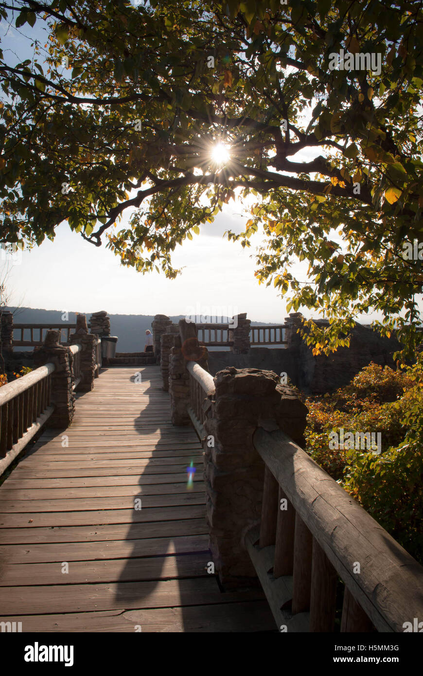 Coopers Rock Overlook Morgantown West Virginia, Sun peeking through the ...