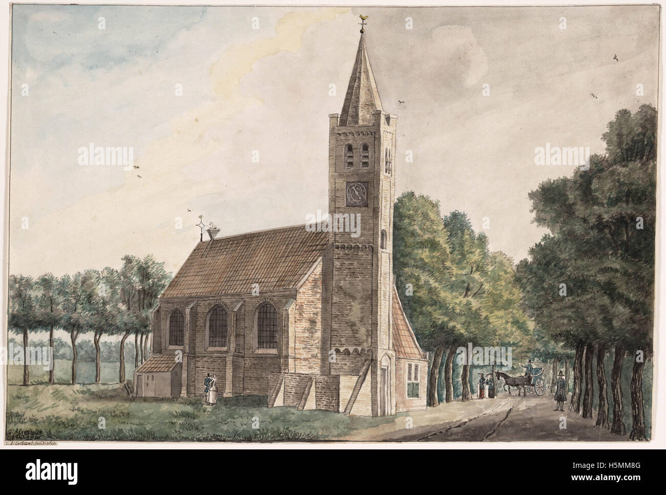 A map or depiction of Schoorl in the year 1810, likely a historical ...