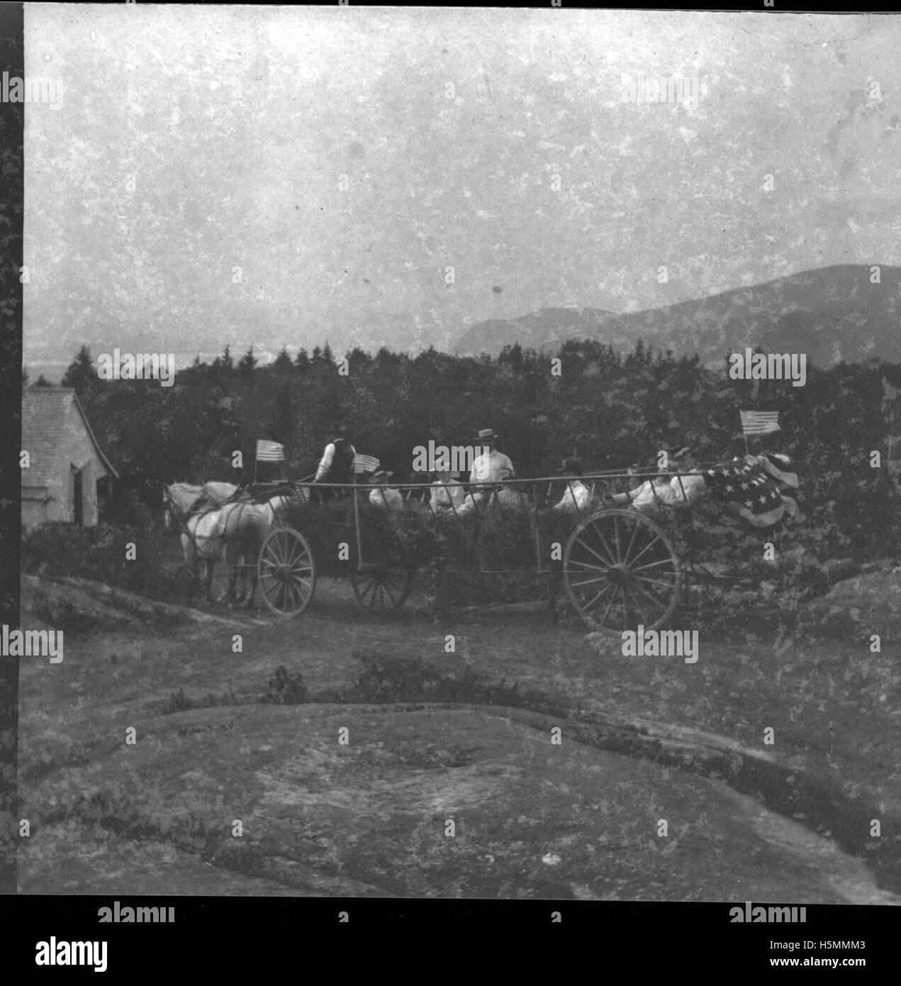 The Hayrack ride in Camden, Maine, on August 17, 1898, showcases a ...