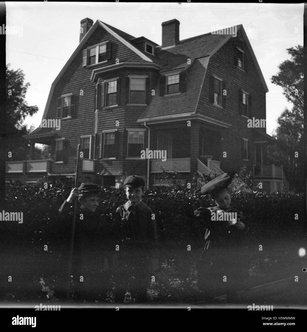 Talbot house and children Stock Photo - Alamy