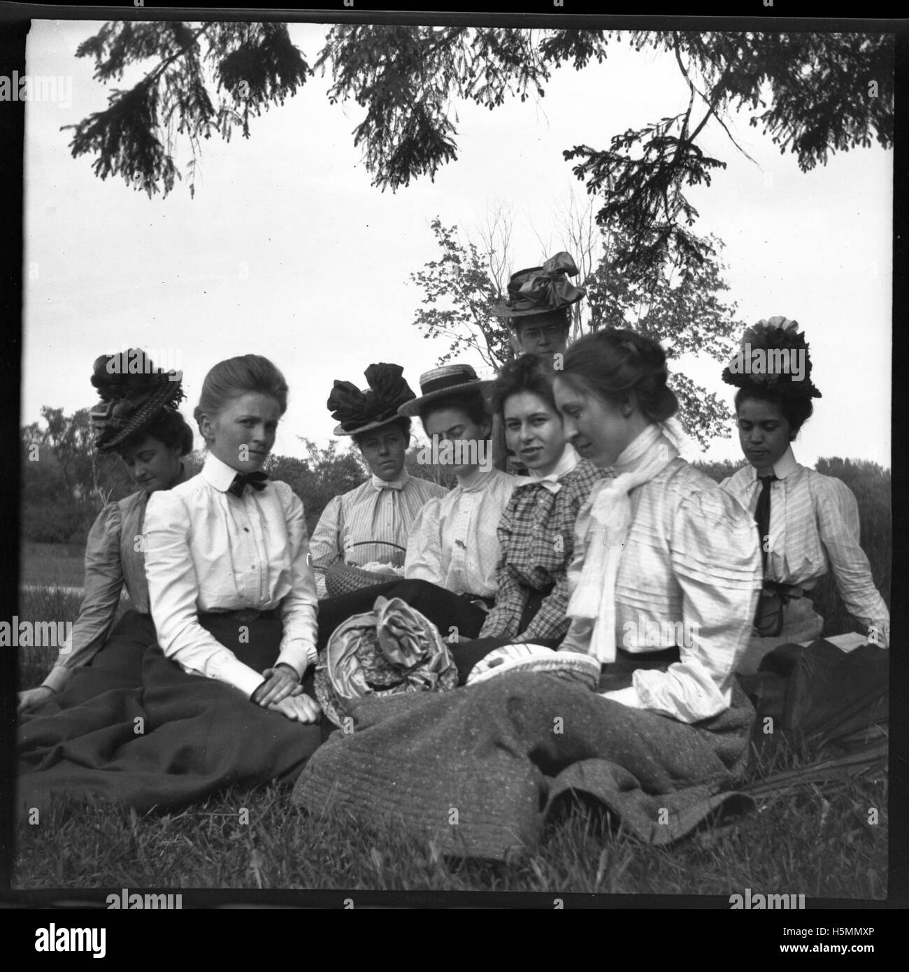 A photograph of Miss Garland's class of 1900, taken in June 1900 in ...