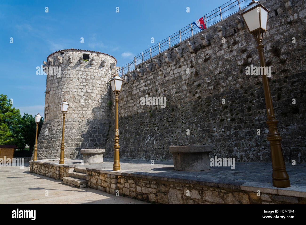 Medieval Frankopan Castle, Town of Krk on the island of Krk, Croatia ...