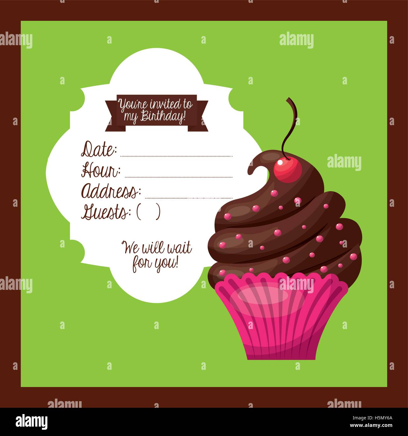 happy birtday invitation card Stock Vector Image & Art - Alamy