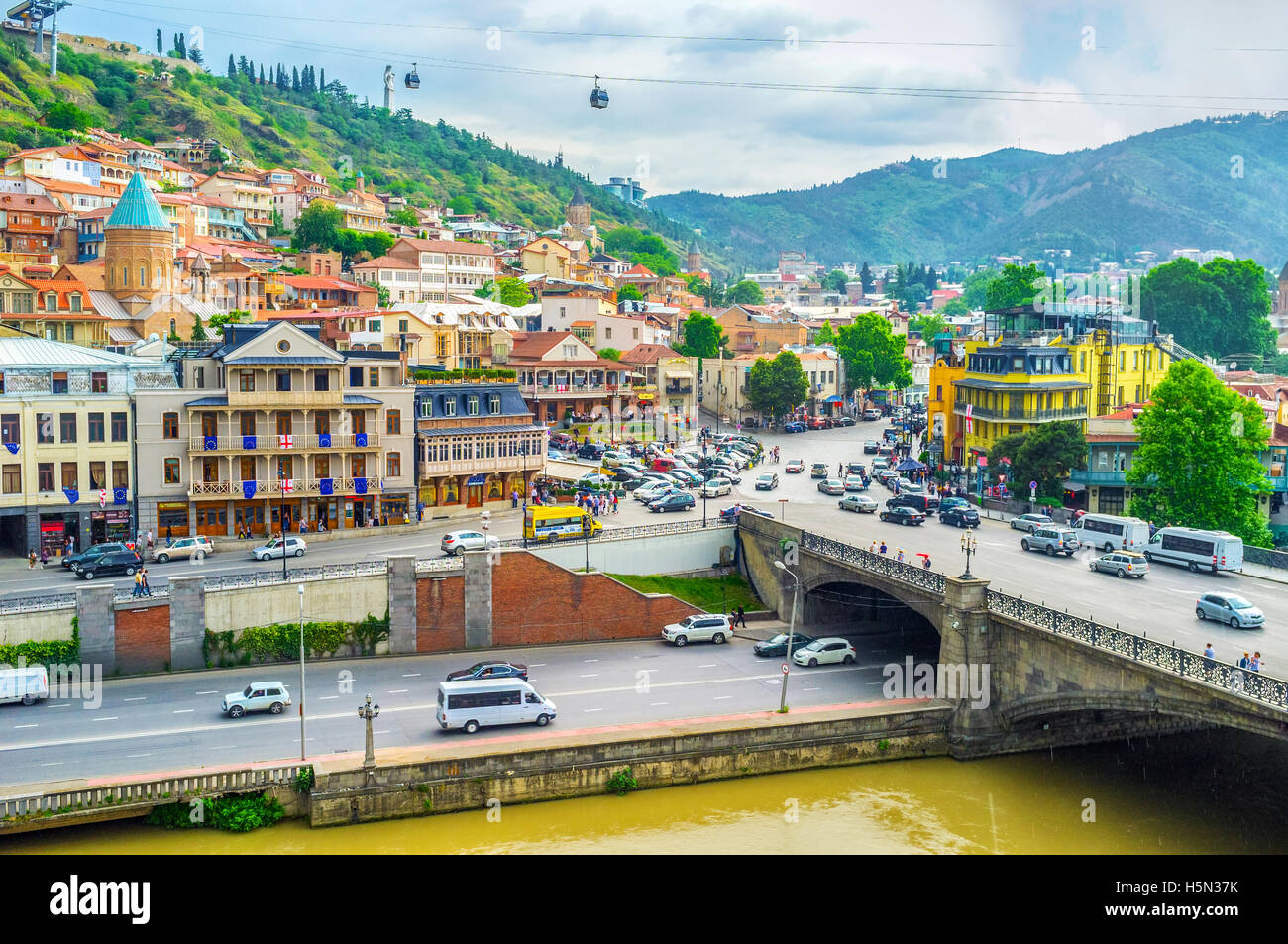 The hilly area of the old town with the historic districts, located on ...