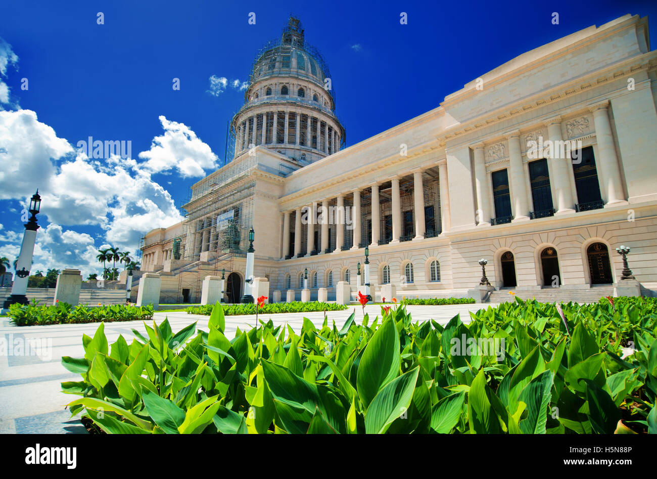 View of Havana Capitol building and its garden during daytime Stock ...