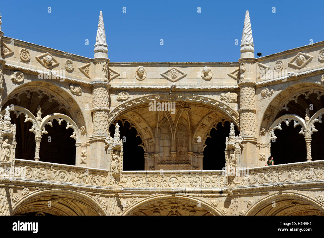 The cloister, Jeronimos Monastery, Hieronymites Monastery, Santa-Maria ...
