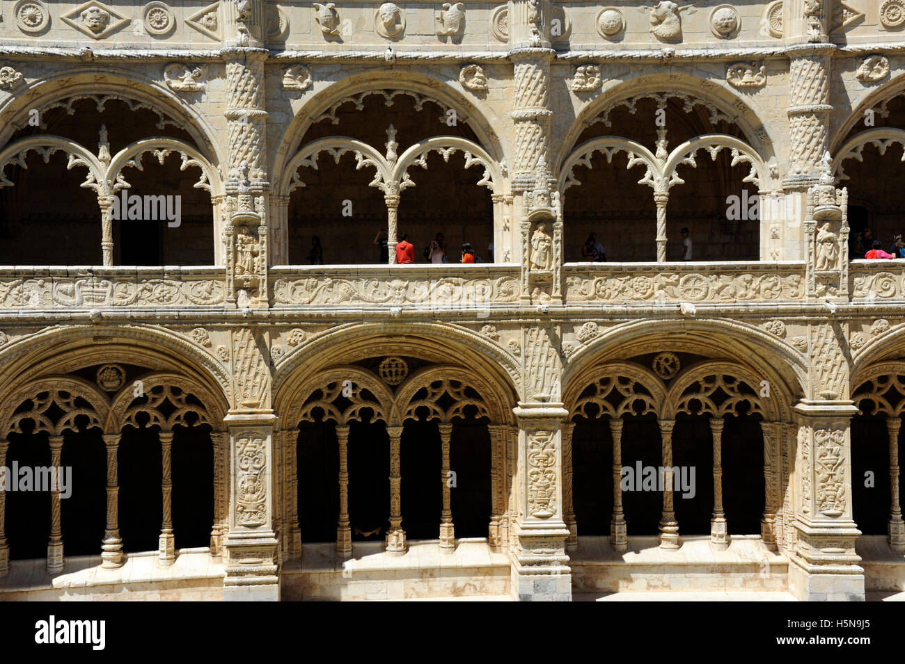 The cloister, Jeronimos Monastery, Hieronymites Monastery, Santa-Maria ...