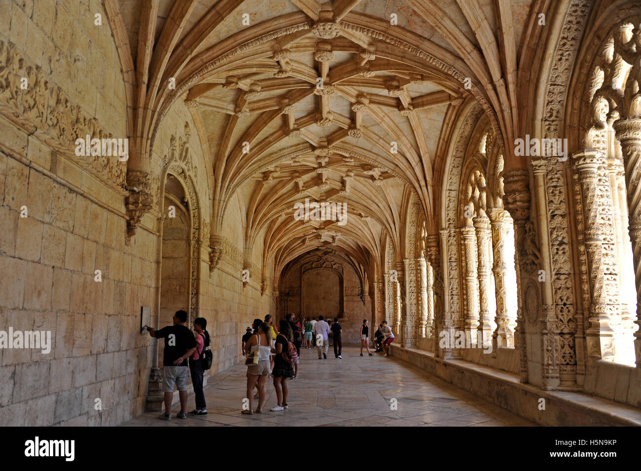 The cloister, Jeronimos Monastery, Hieronymites Monastery, Santa-Maria ...