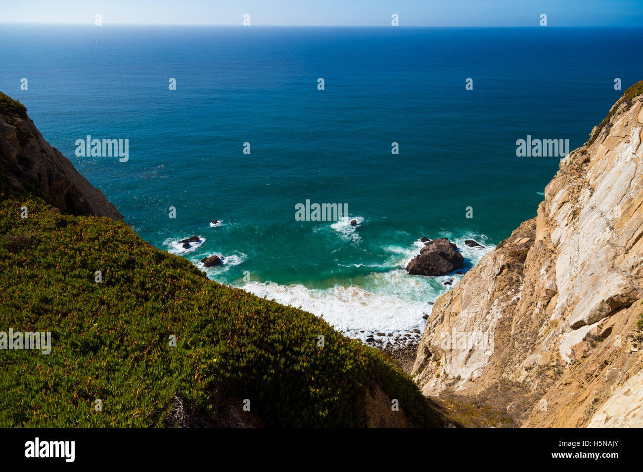 Cliffs of Cabo da Roca, Portugal, the westernmost point of Europe Stock ...