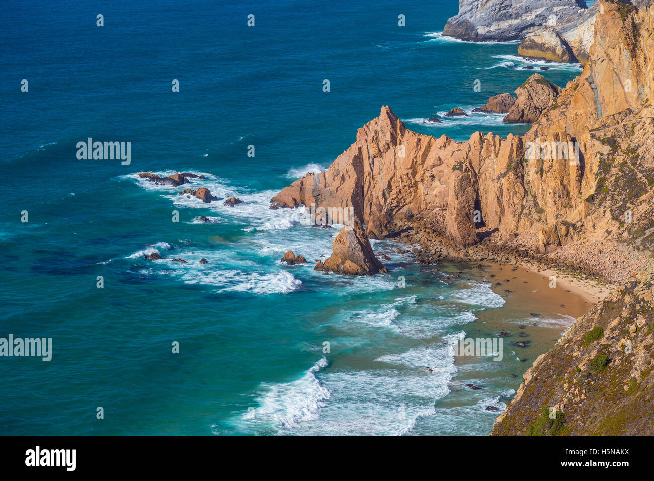 Cliffs of Cabo da Roca, Portugal, the westernmost point of Europe Stock ...