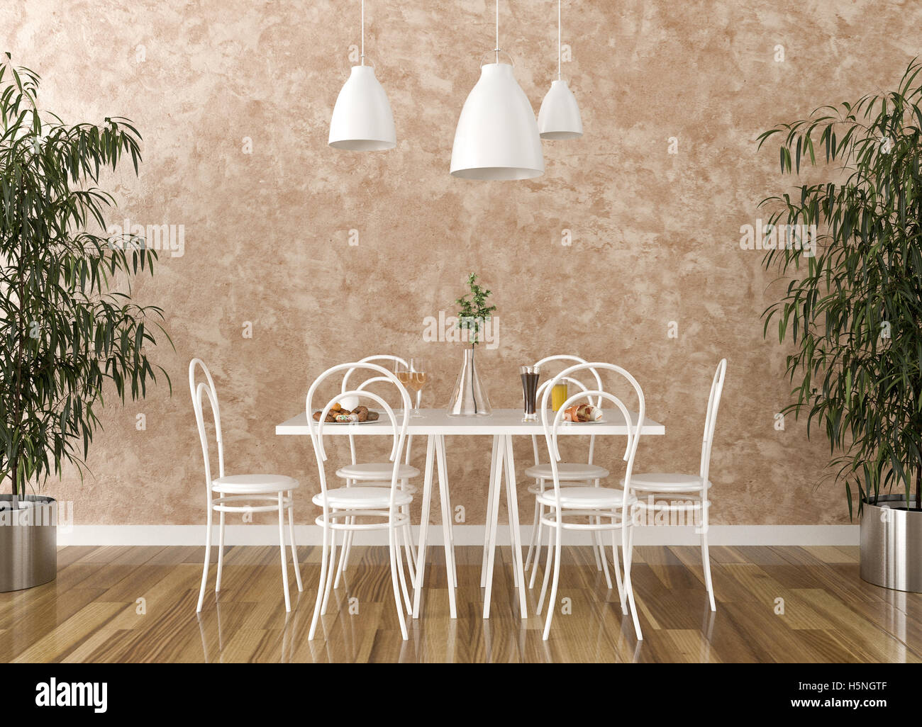 Empty kitchen interior background Stock Photo - Alamy