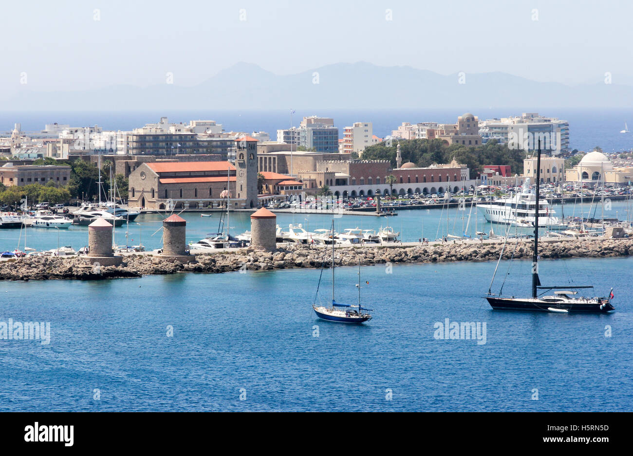 Harbour view, Rhodes Town, Greece Stock Photo - Alamy