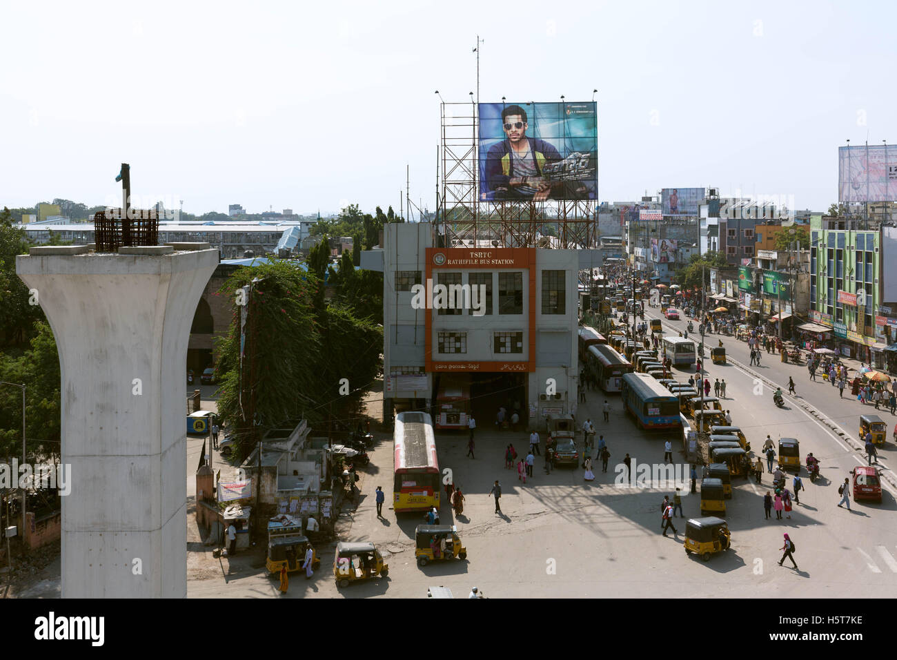Top view of Rathfile Bus Station in Secunderabad,India Stock Photo - Alamy