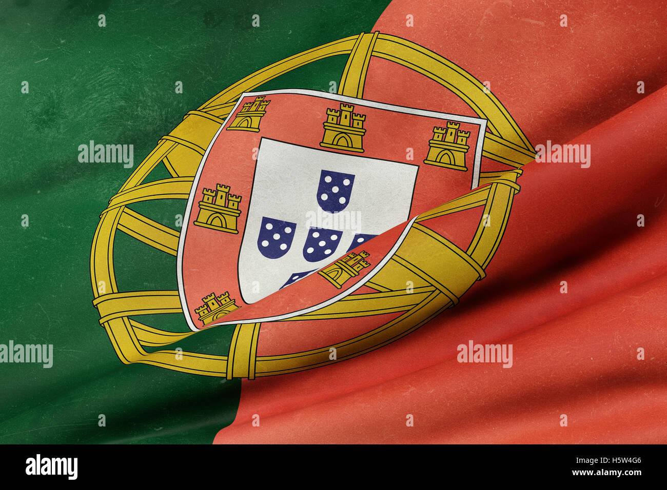 3d rendering of an old Portugal flag waving Stock Photo - Alamy