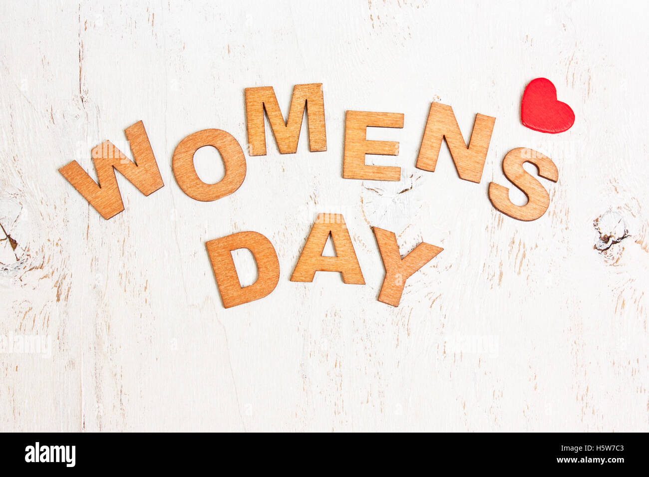 Womens Day with wooden letters on an old white wooden background Stock ...
