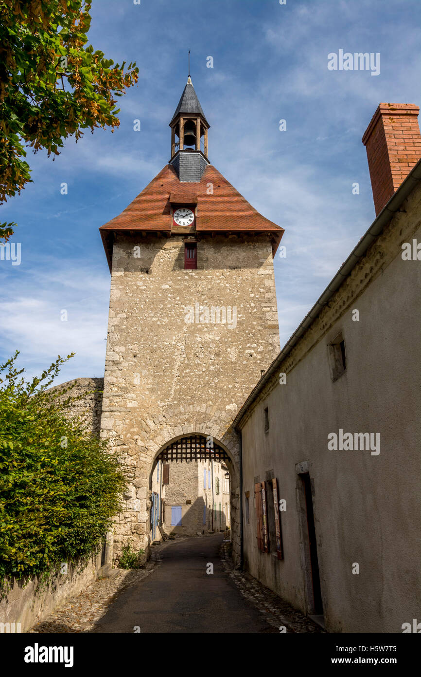 Charroux, labelled The Most Beautiful Villages of France, Clock Gate or ...