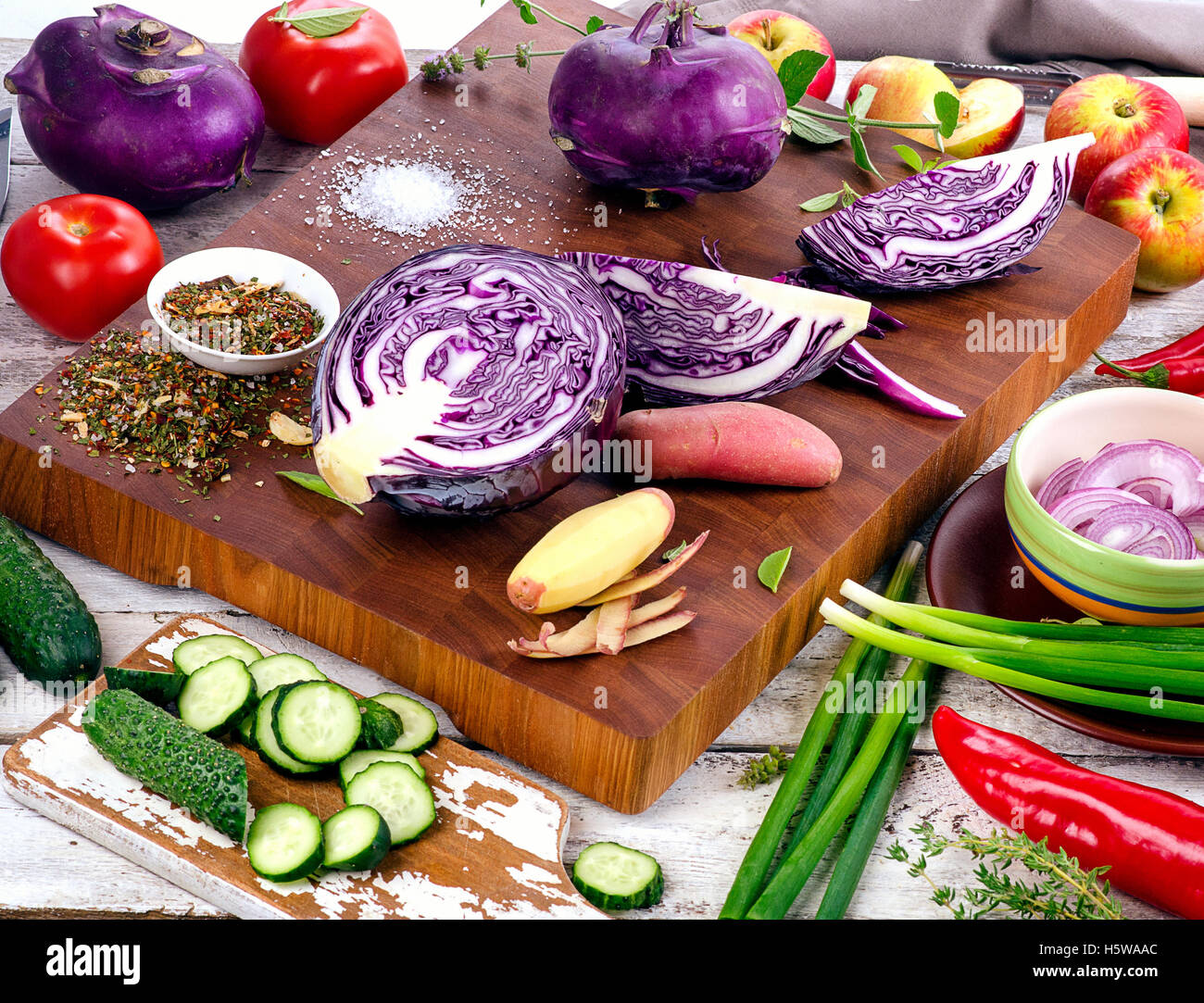 Raw organic vegetables for cooking. Healthy food concept Stock Photo ...