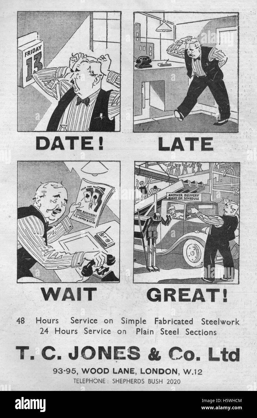 Vintage cartoon advertisement for prompt delivery December 20th 1935 ...